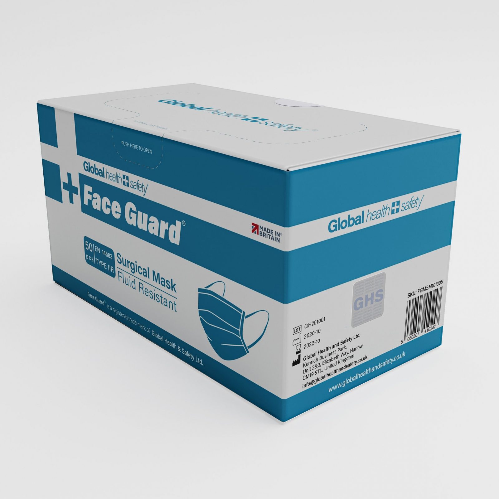 Surgical Mask BS EN 14683 TYPE IIR – Global Health + Safety